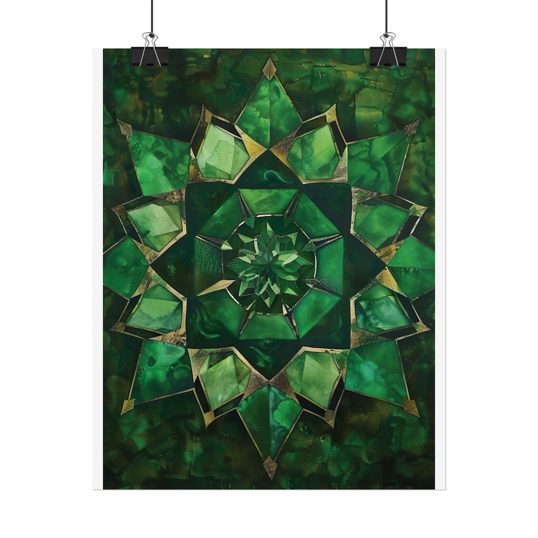 Crystals Art Print, Gemstones Poster, Vintage Mineralogy Chart, Green ...