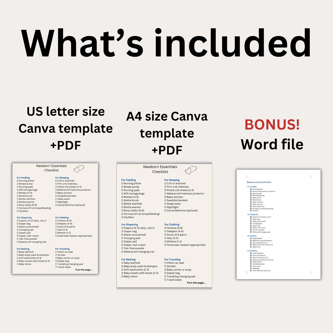 Complete Newborn Essentials Checklist Editable, Baby Checklist ...