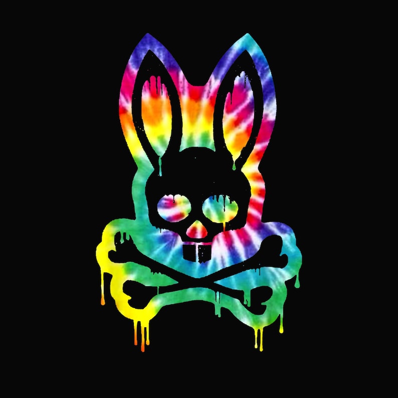 Scary Skull and Crossbones Bad Rabbit Horror Bunny H Tie Dye PNG - Etsy
