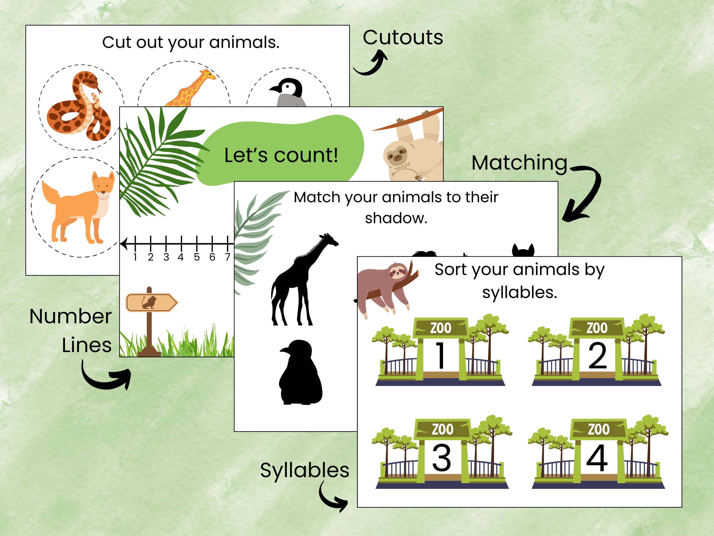 Zoo Activity Book Preschool + Pre-k + Kindergarten | Printable Activity ...