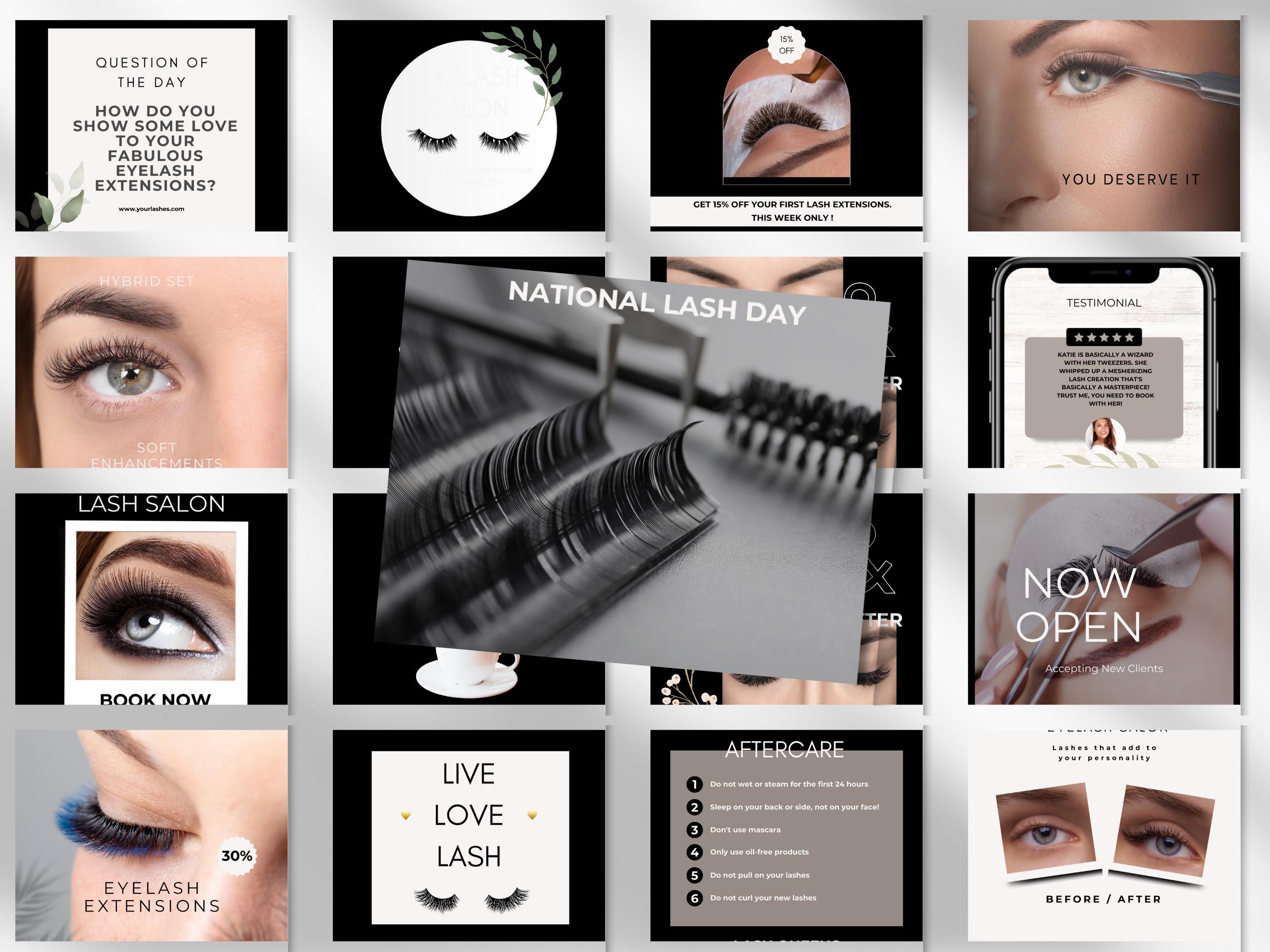 Lash Artist Templates, Lash Extension Templates, Lashes, Post Templates ...