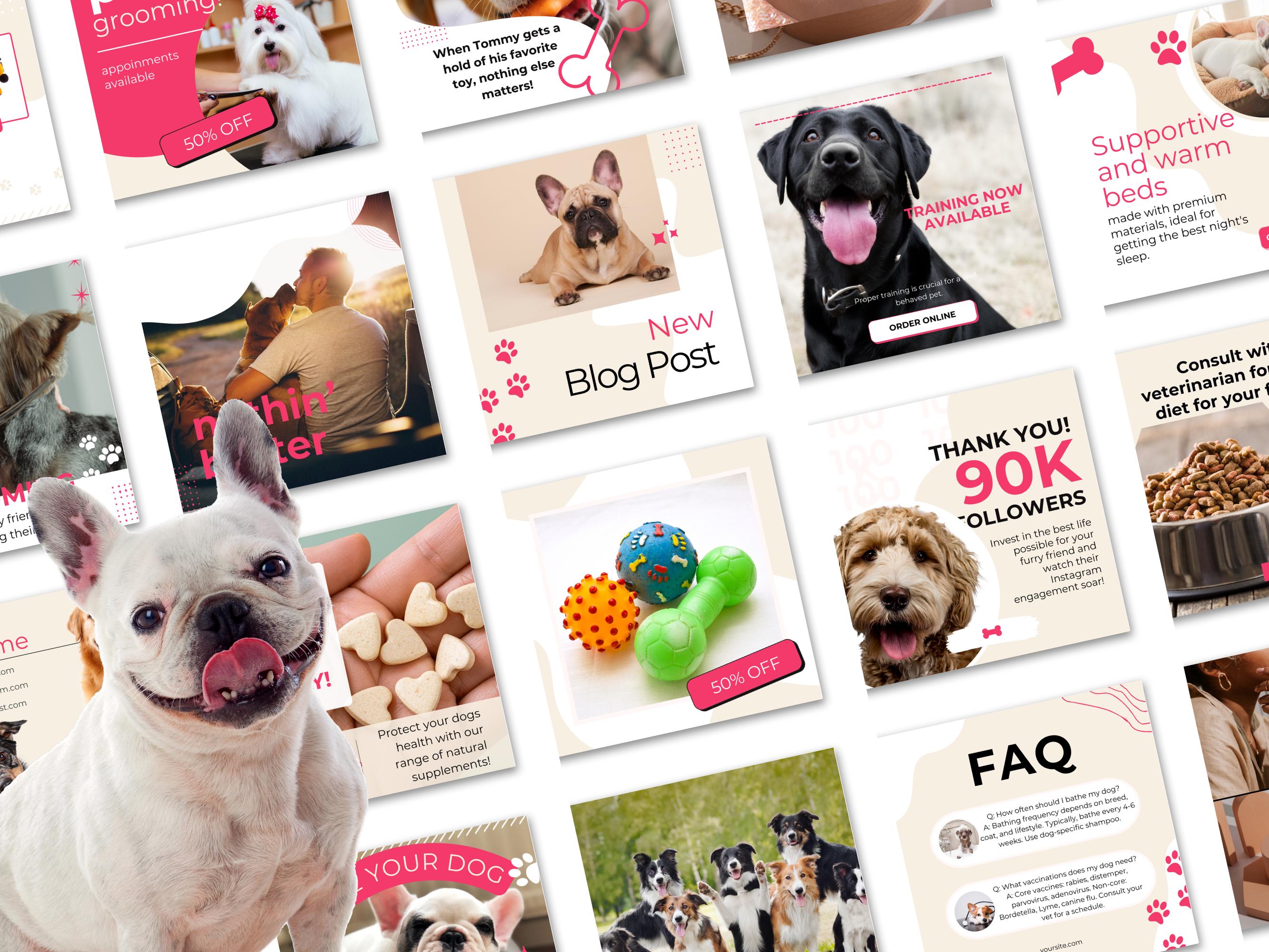 Pet Social Media Templates | Dog Owner Posts | Social Media Pet Care ...