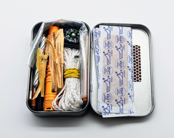 Lost Boys Survival Overnighter Tin. Compact EDC Survival Tin ...