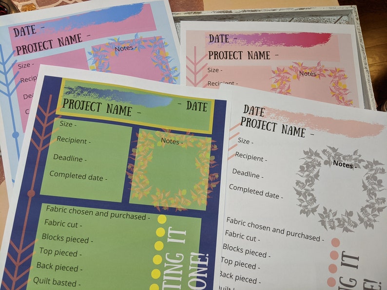 Quilt Project Planning Page for 8.5" X 11" Planners - Etsy