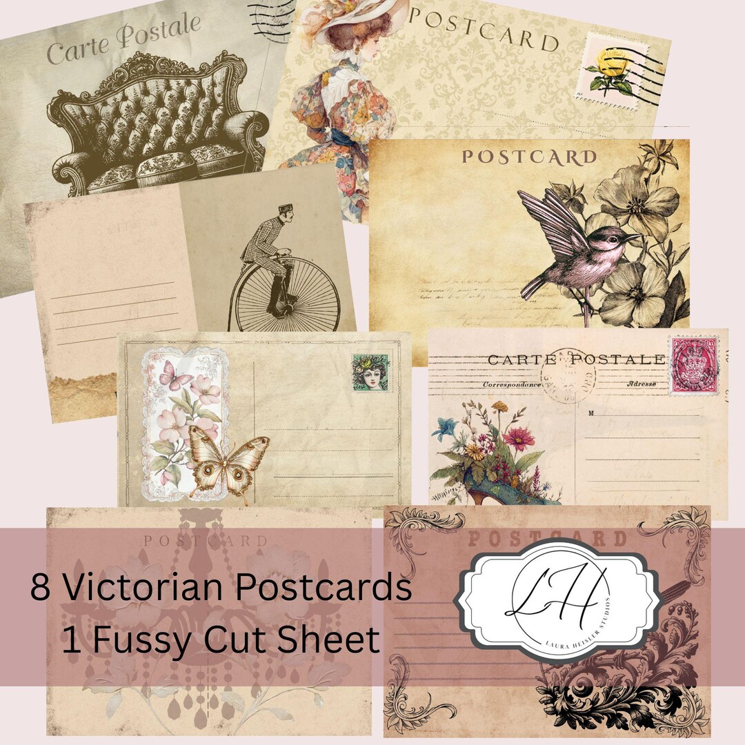 Printable Ephemera Victorian Postcards and Fussy Cuts Collage Sheets ...