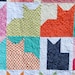 Cat Quilt Block Modern Pattern, Instant Download Instructions for ...