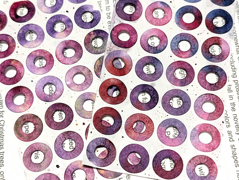 Hand Painted Reinforcement Labels Watercolor for Paper Crafts Junk ...
