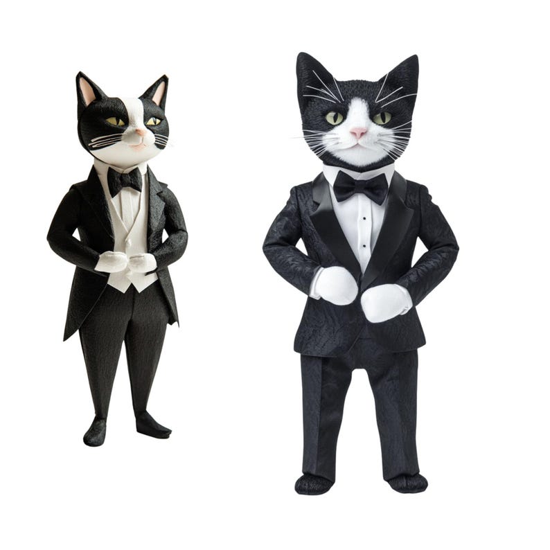 Clip Art Black and White Tuxedo Cat in Formal Wear Tuxedo Scrapbooking ...