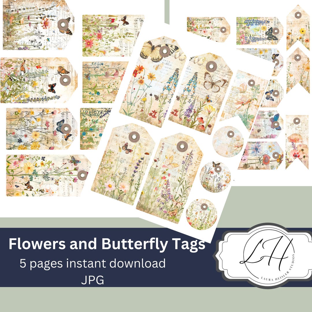 Printable Ephemera Tags for Junk Journaling and Scrapbook Supplies ...
