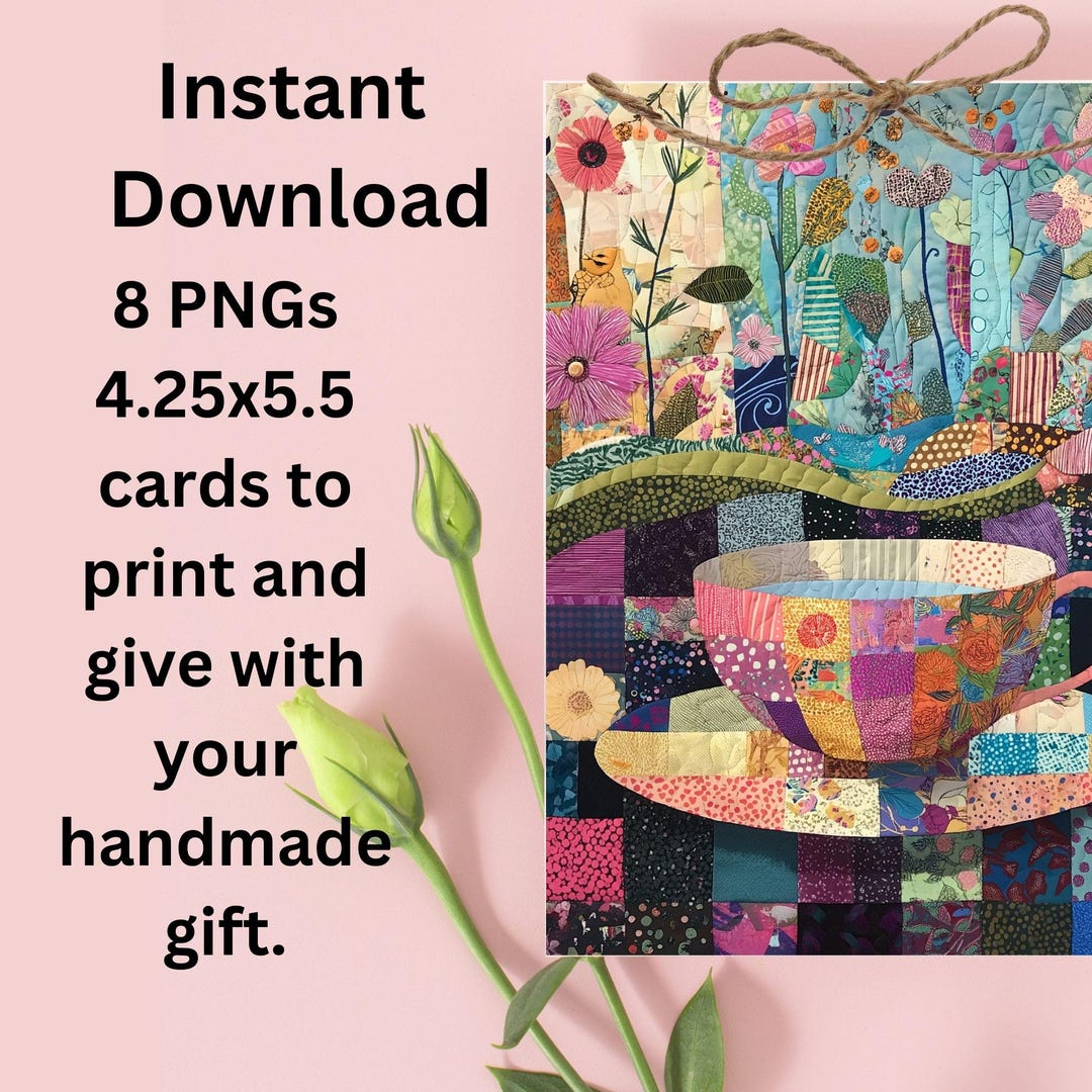 Quilters Cards Instant Download Printable Teacups for Personal and ...