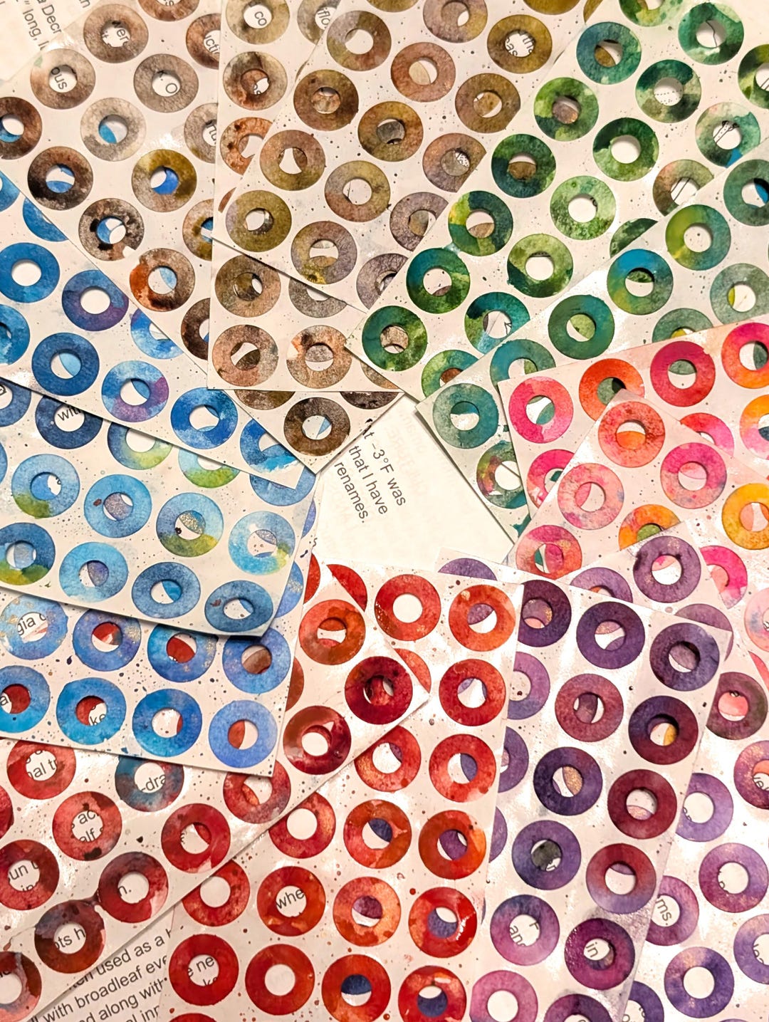 Hand Painted Reinforcement Labels Watercolor for Paper Crafts Junk ...