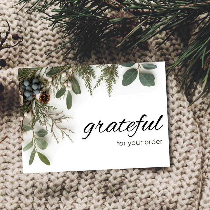 Editable Winter Thank You Postcard Template Canva, Small Business ...