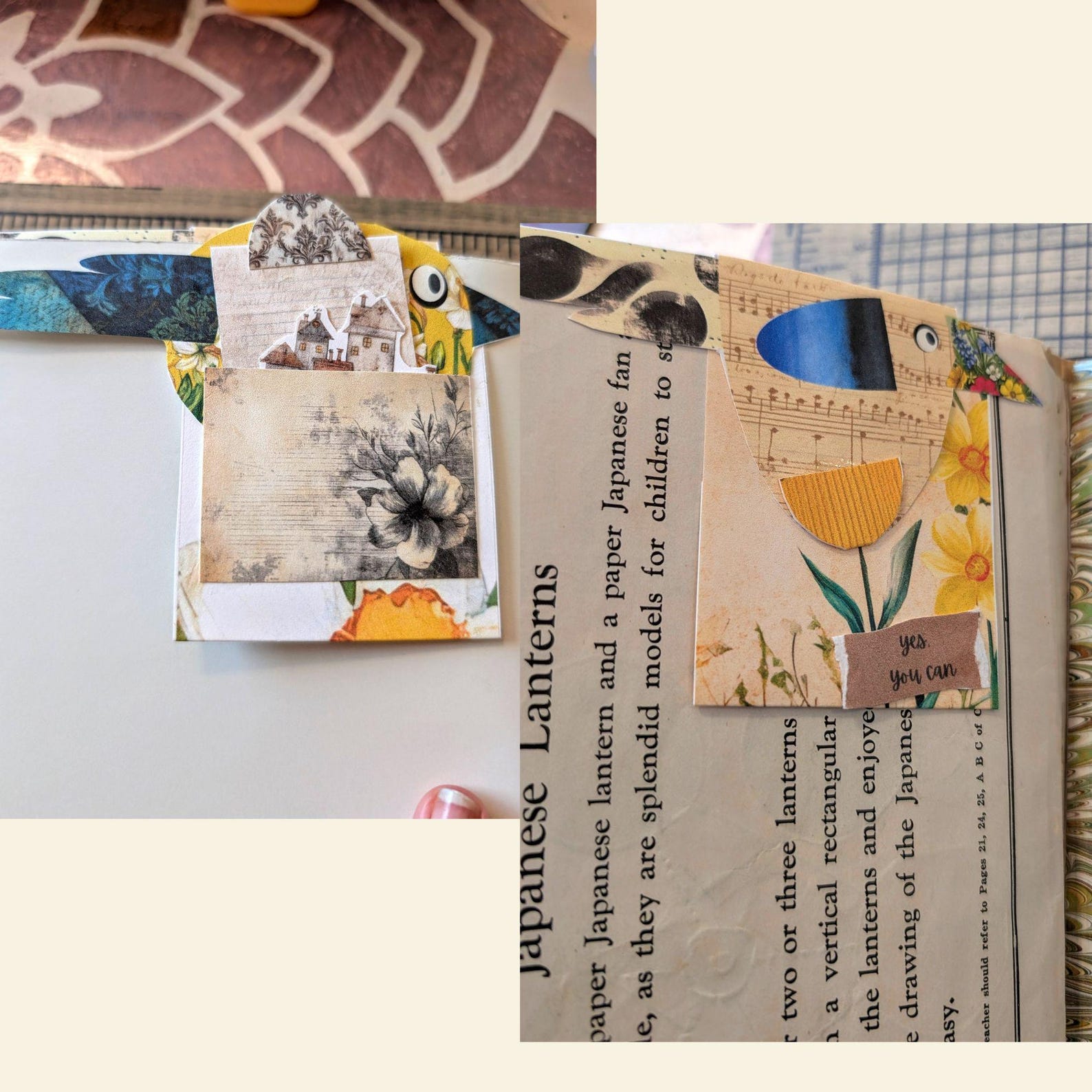 Hidden Paperclips Ephemera Whimsical Birds Bold and Colorful Junk ...