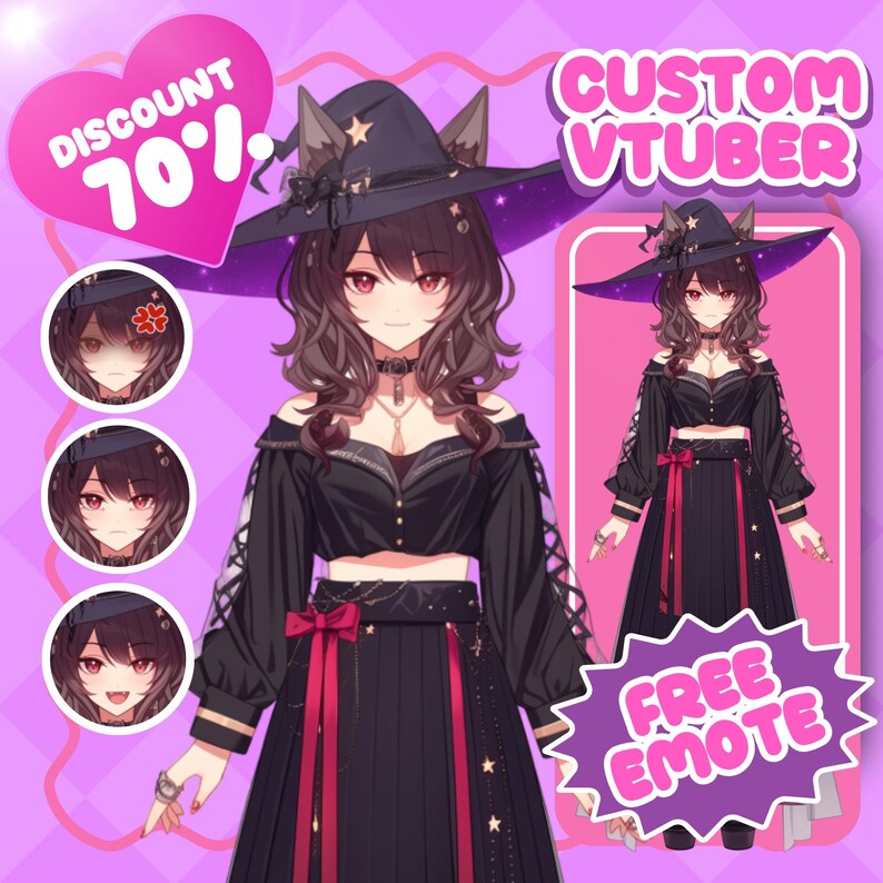 CUSTOM LIVE 2D VTUBER Custom Vtuber Character Vtuber Commission Vtuber ...