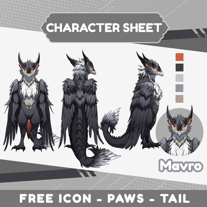Custom Furry Reference Sheet: Fursona Character Sheet, Personalized ...
