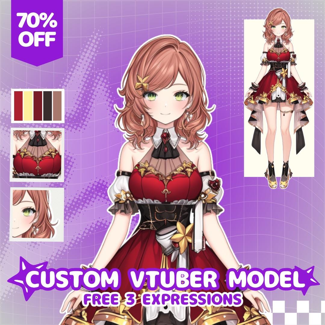 Custom Vtuber Model Live2d Commission | Vtuber Model Commission ...