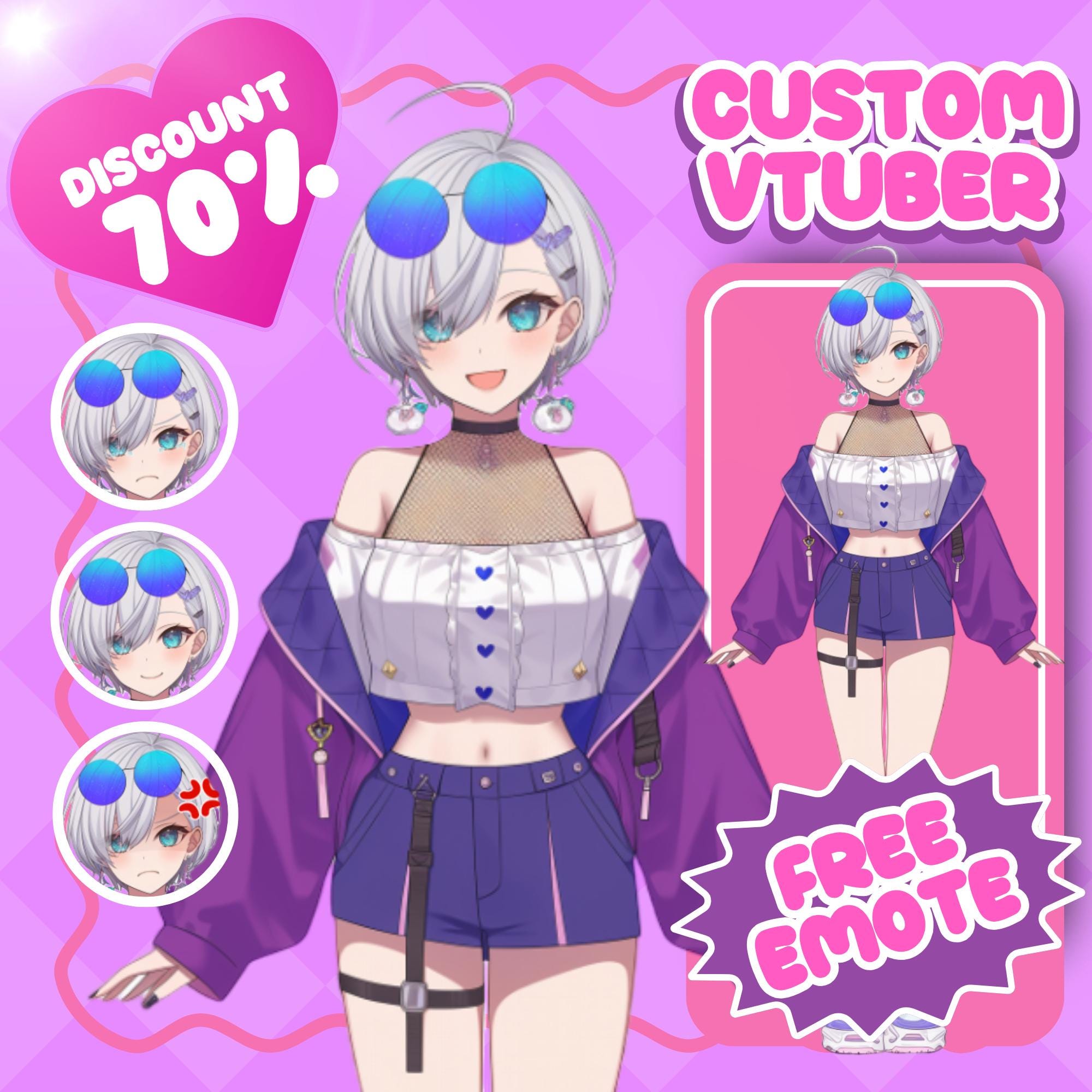 CUSTOM LIVE 2D VTUBER Custom Vtuber Character Vtuber Commission Vtuber ...