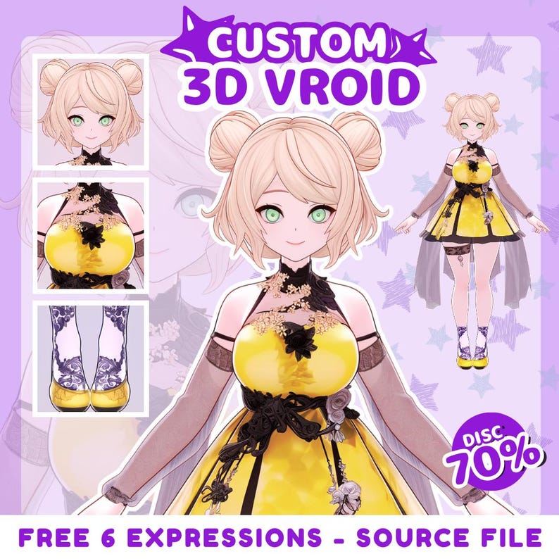 Custom 3D Vtuber Avatar | Convert Live2d to 3D Vroid, Unity & Vrchat - Etsy