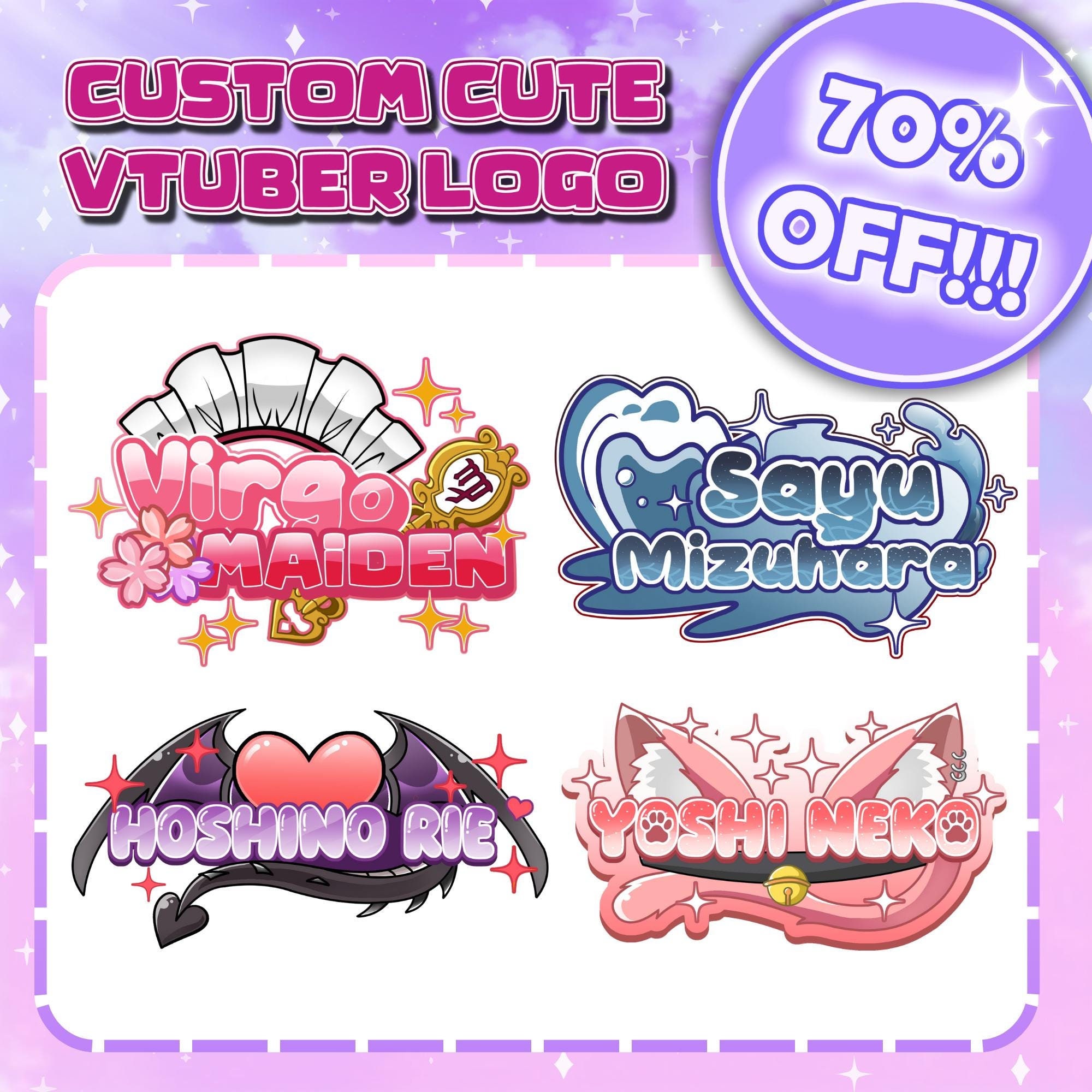 CUSTOM VTUBER LOGO Vtuber Logo Commission Pngtuber Logo Giftuber Logo Cute Logo Kawaii Logo ...
