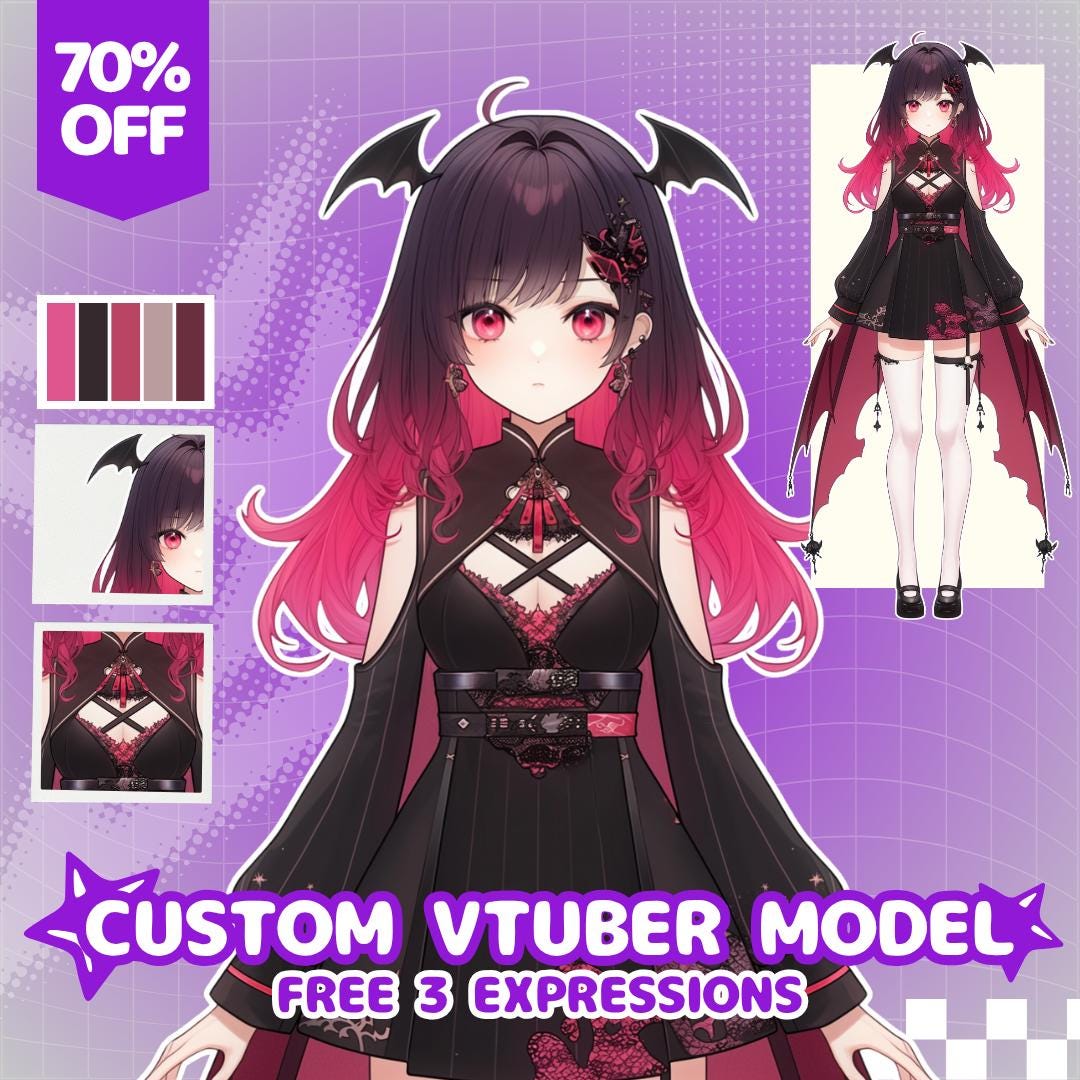 Custom Anime Vtuber Model: Live2d Ready for Streaming - Etsy