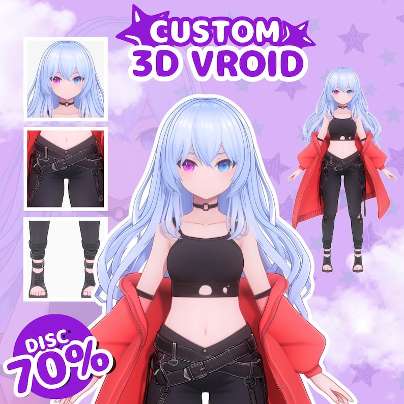 CUSTOM 3D VROID MODEL | Custom 3D Vtuber Model, Convert Live2d to Vroid ...
