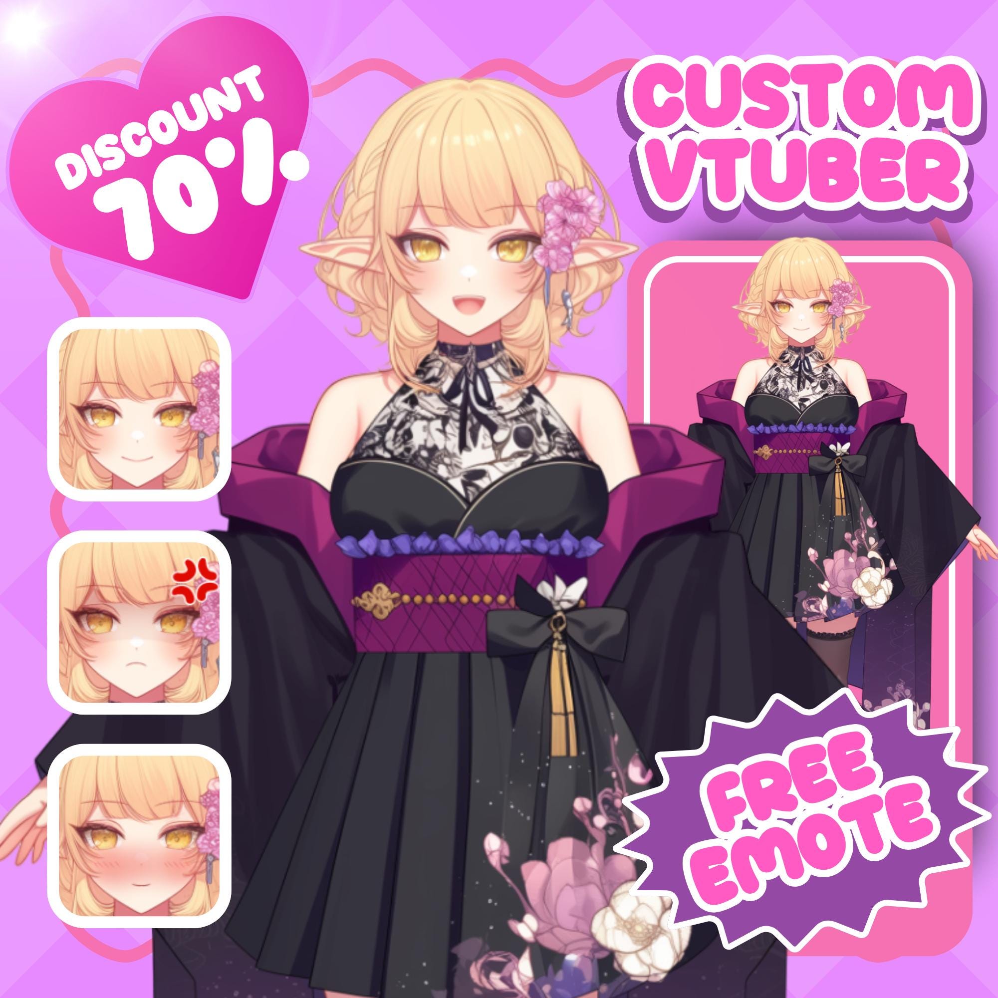 CUSTOM LIVE 2D VTUBER Custom Vtuber Character Vtuber Commission Vtuber ...