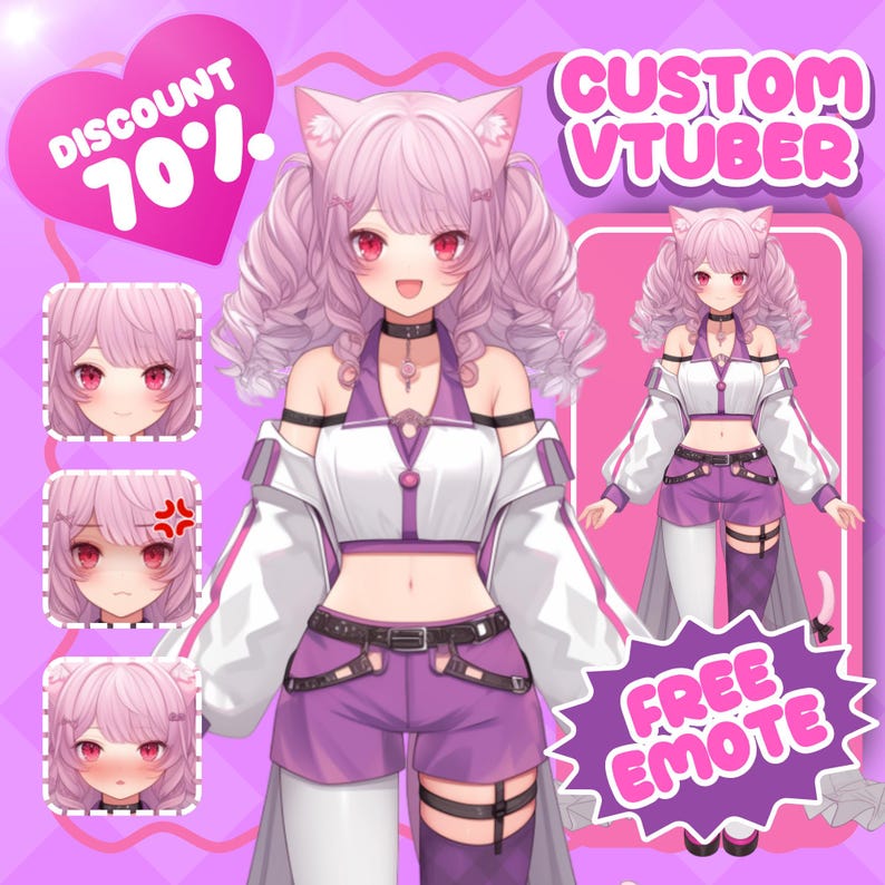 CUSTOM LIVE 2D VTUBER Custom Vtuber Character Vtuber Commission Vtuber ...