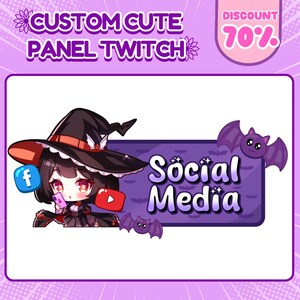 Custom Twitch Panels | Vtuber Panel, Personalized Twitch , Cute Chibi ...