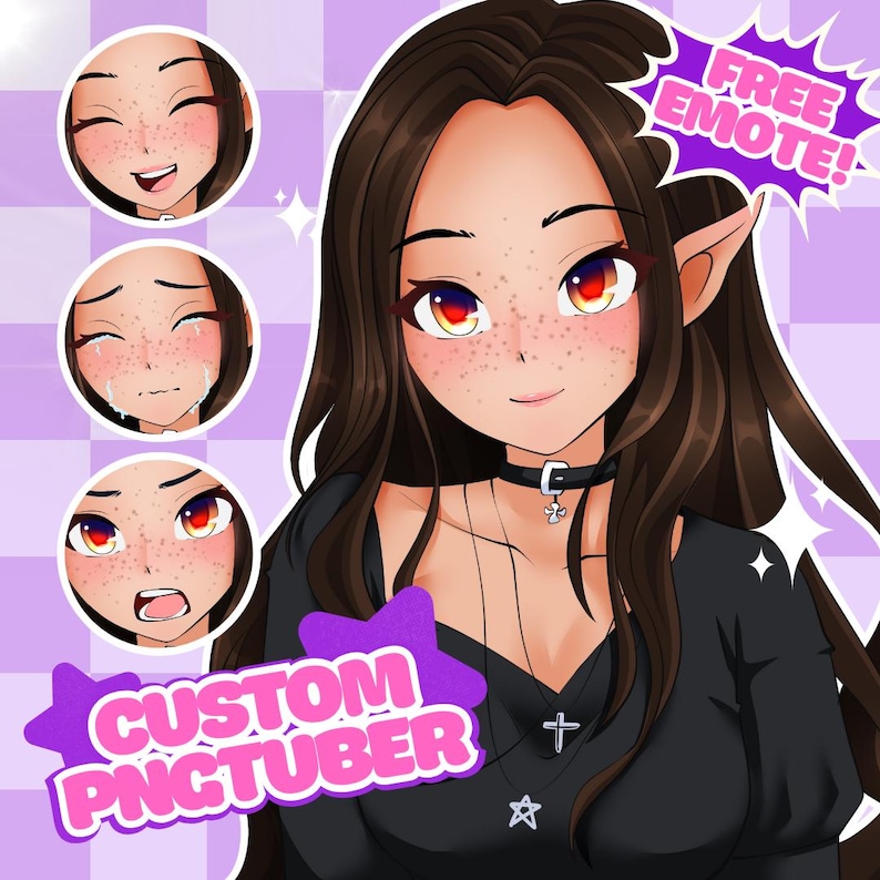 Custom Anime Pngtuber Model | Commercial Use, Free Emote - Etsy