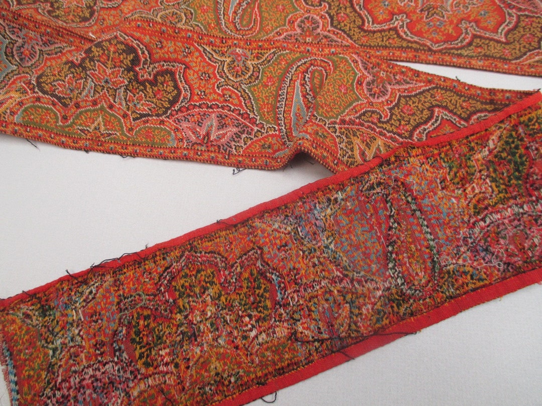 Antique Red Paisley Border Trim - Etsy
