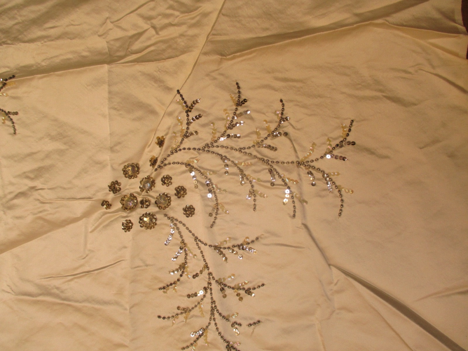 Antique Victorian Silk Fabric With Beading - Etsy