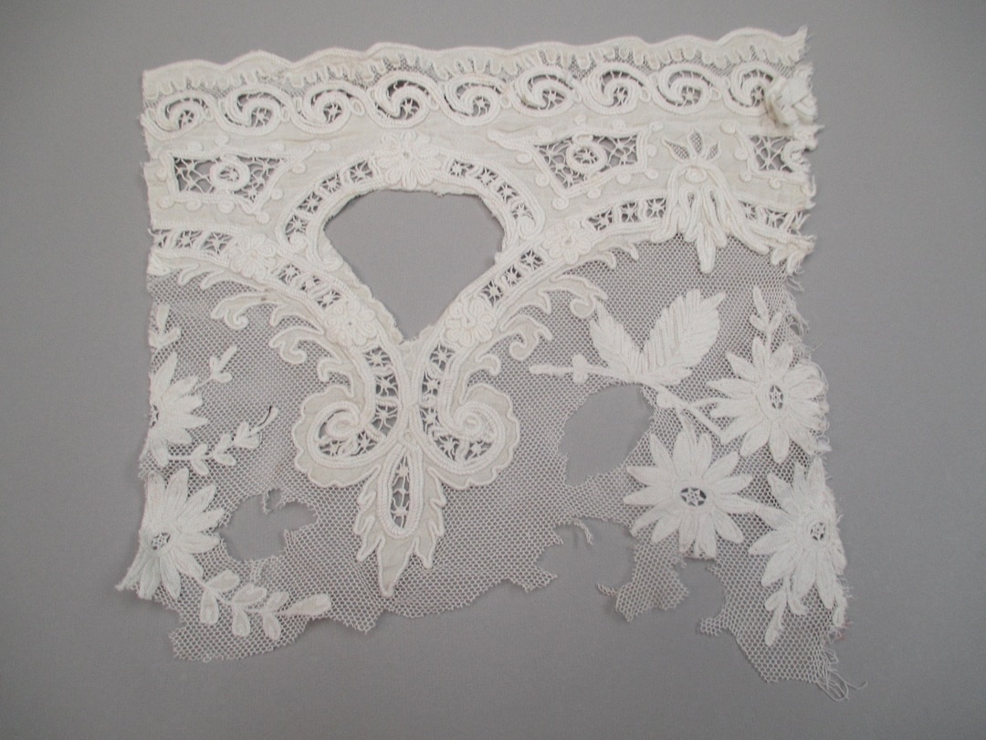 Antique Handmade Embroidered Lace Remnant - Etsy