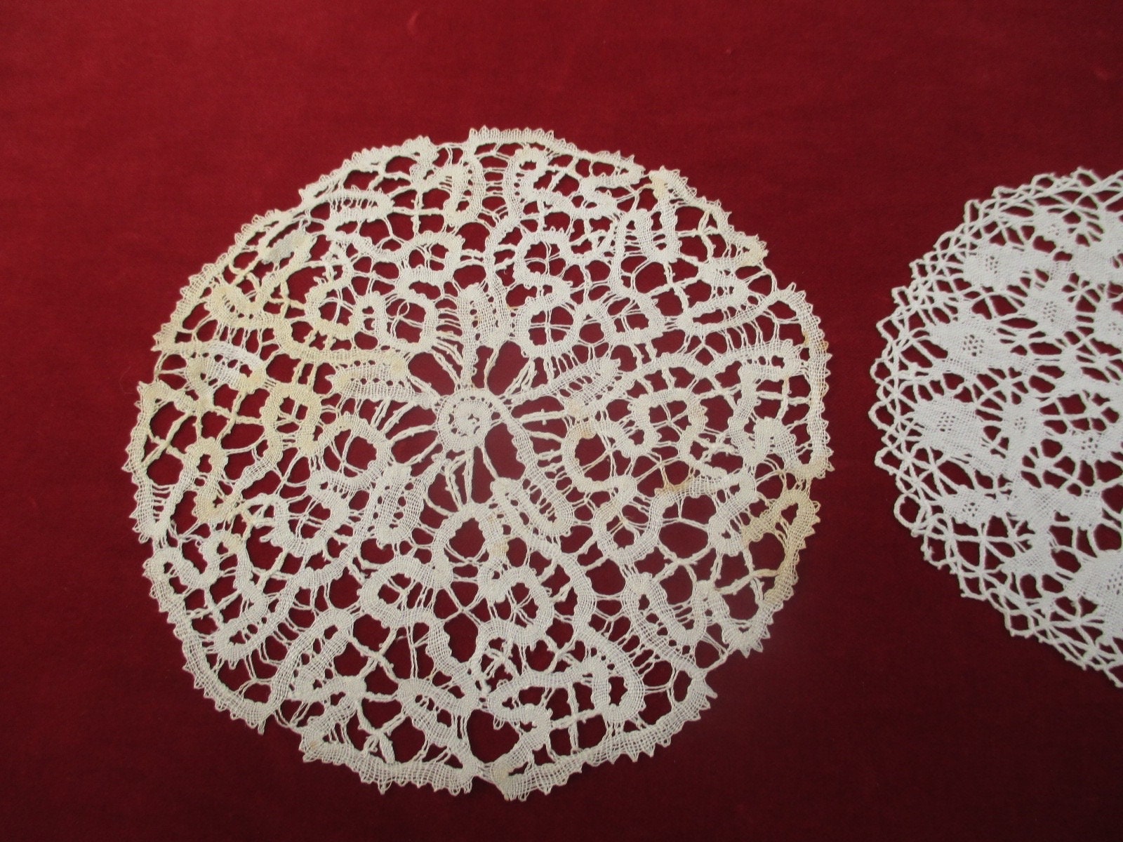 Antique Lace Doilies Set 19th Century - Etsy