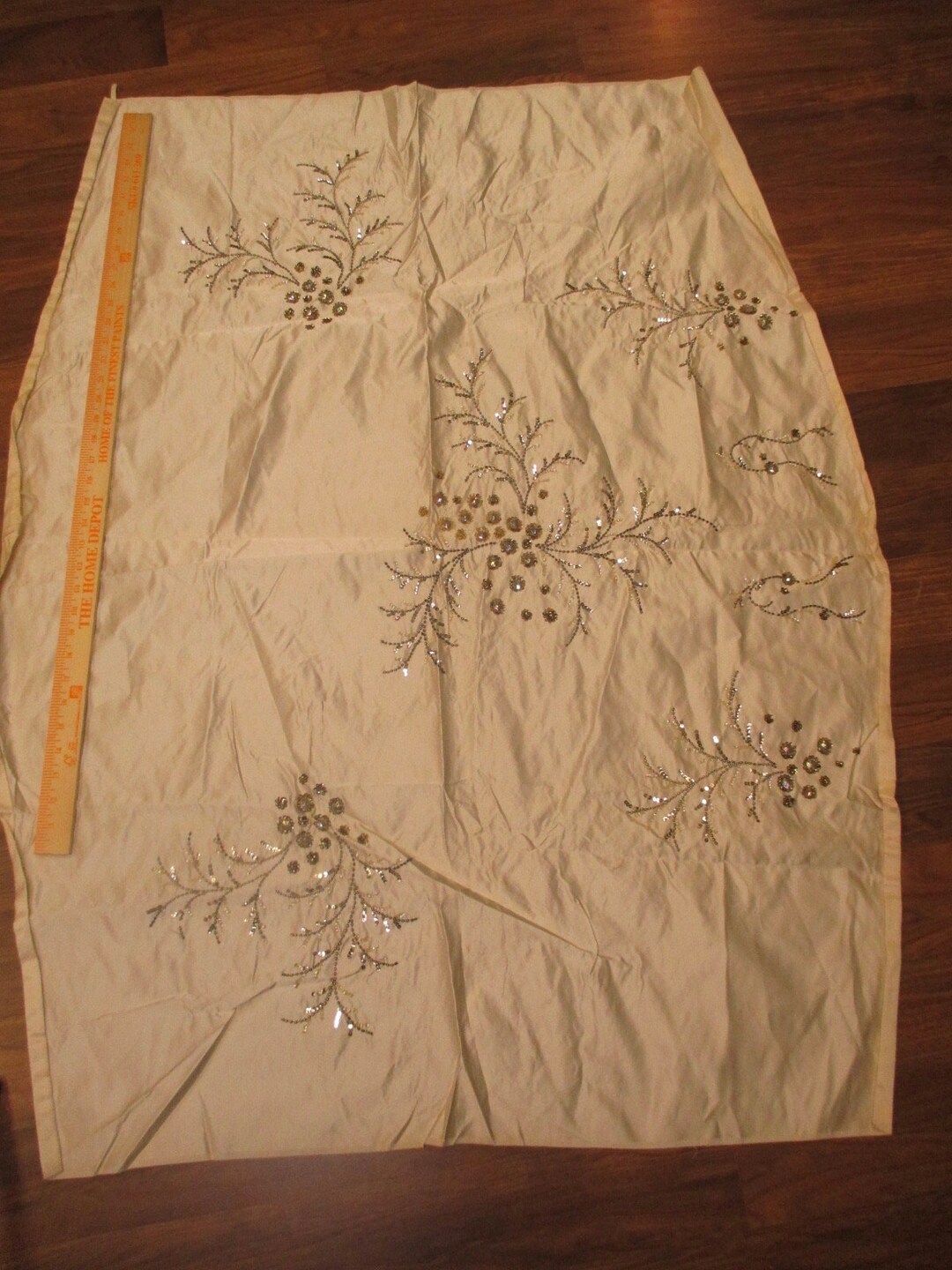 Antique Victorian Silk Fabric With Beading - Etsy