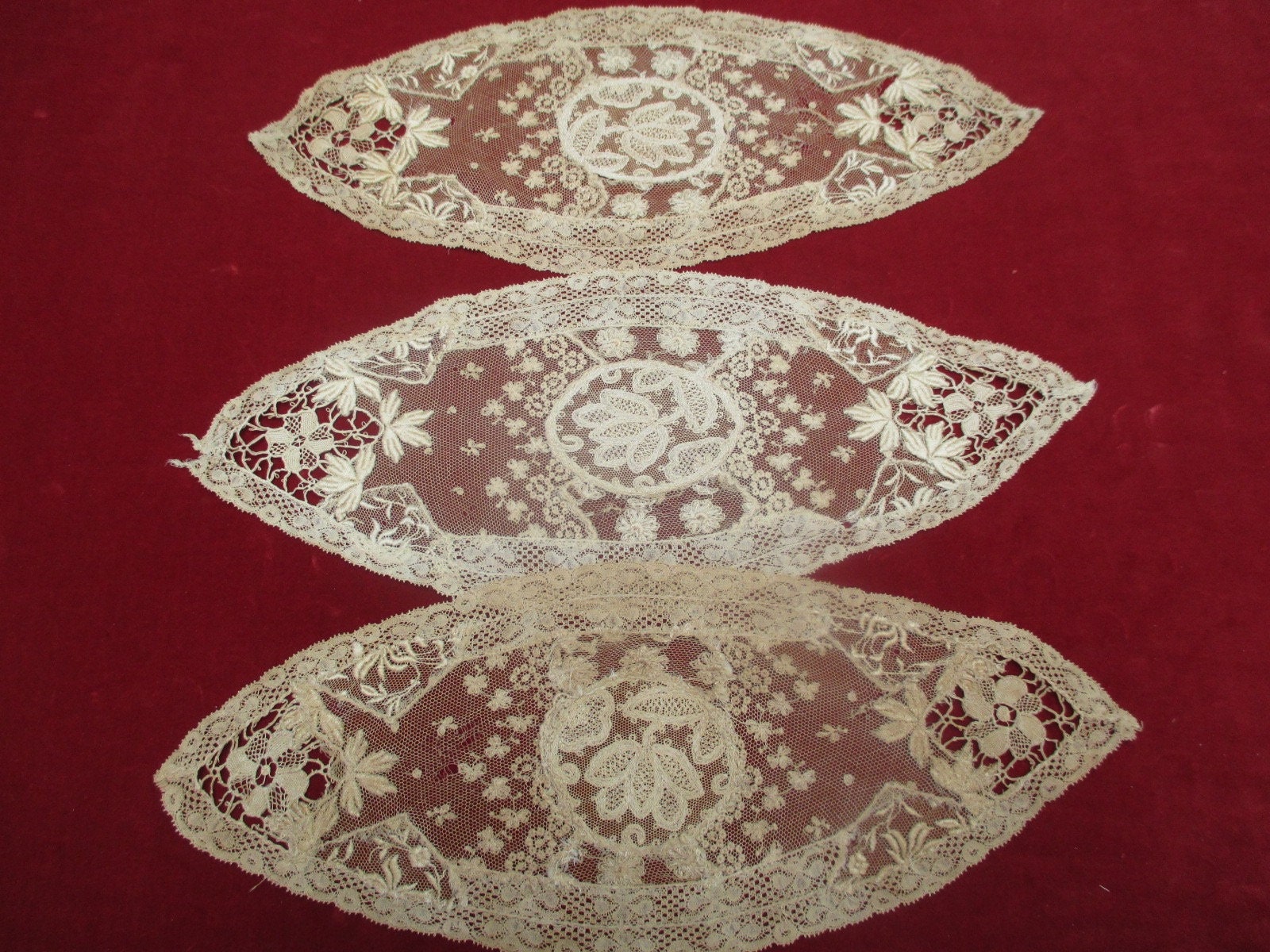 Antique Victorian Normandy Lace Doilies Set of 3 - Etsy