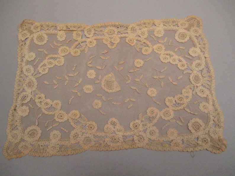 Antique Victorian Applique Lace Doily - Etsy