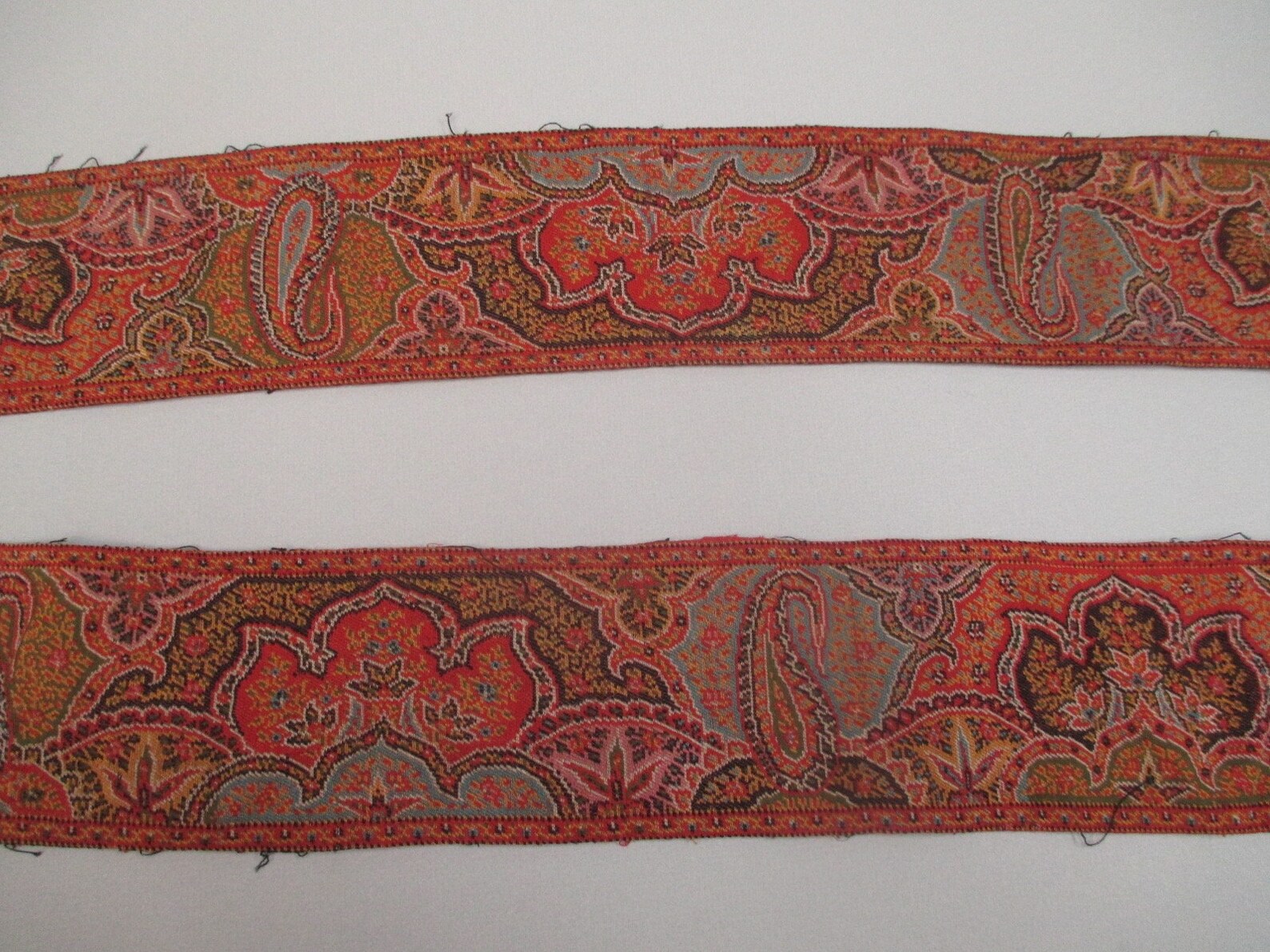 Antique Red Paisley Border Trim - Etsy