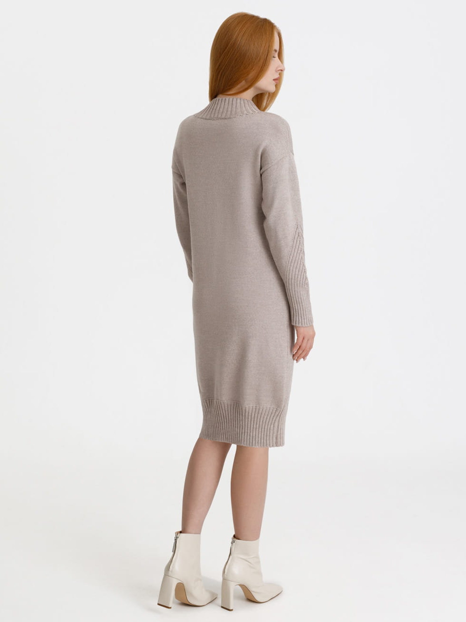 Italian Merino Wool Dress, Elegant Diagonal Knit Design, Eco Friendly ...