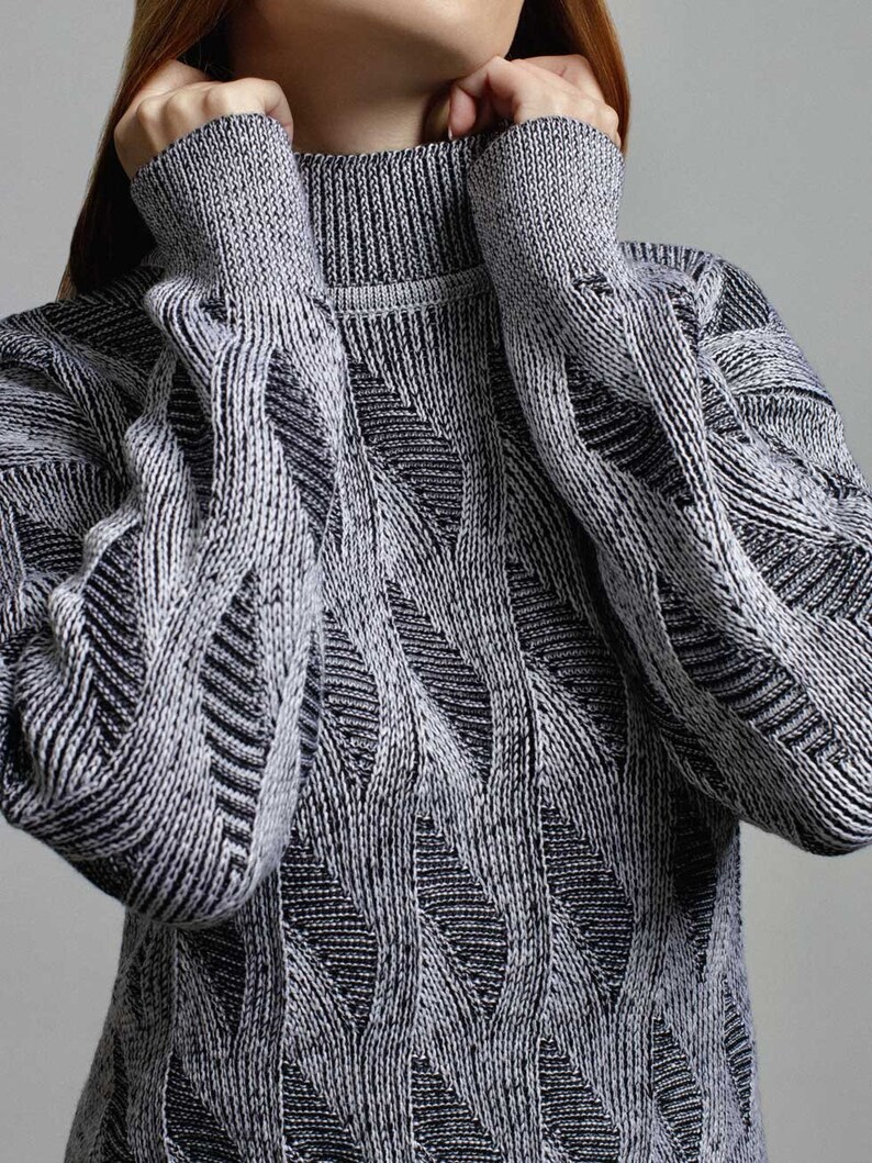 Elegant Italian Merino Wool Sweater With Stand-up Collar, Organic Knit ...