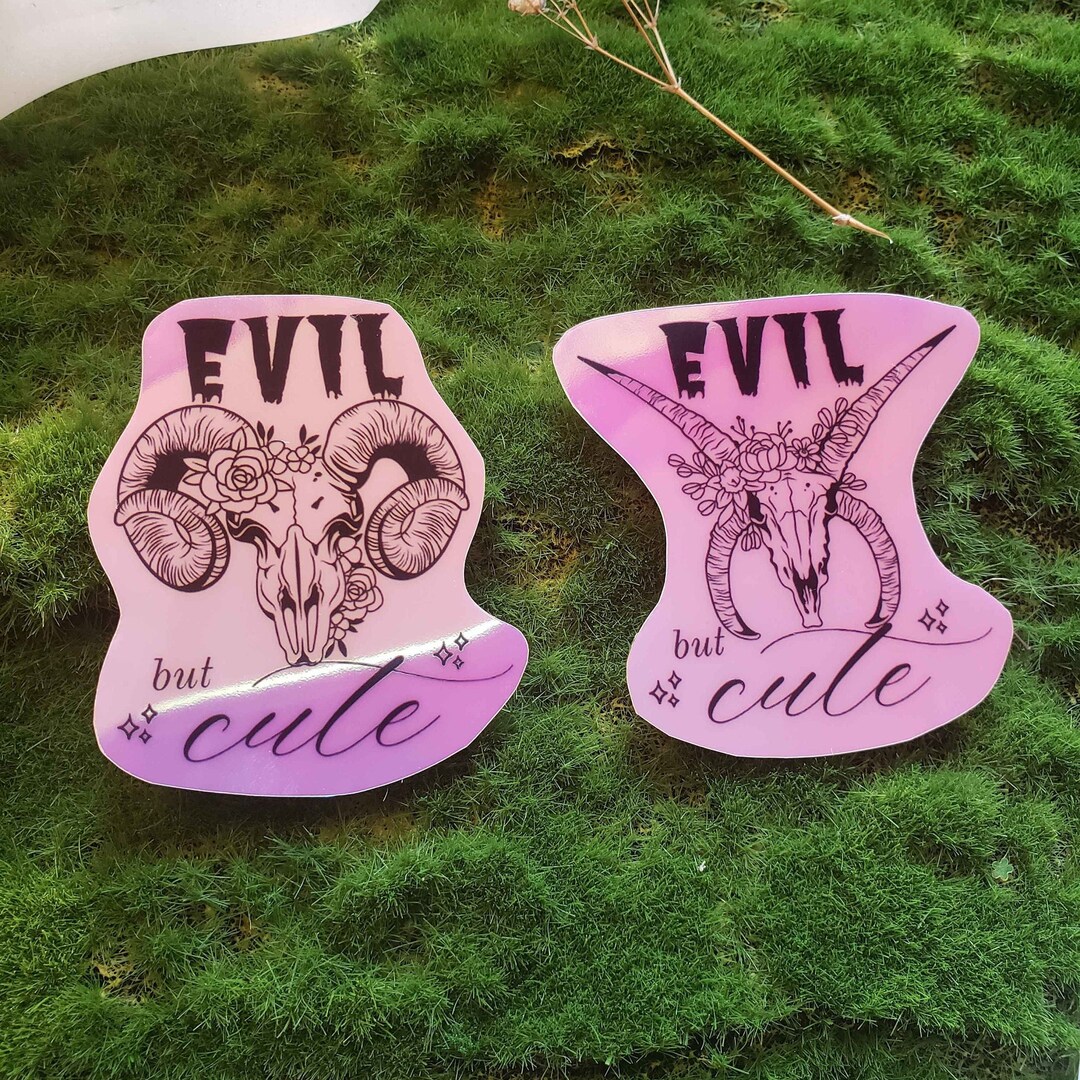 Villain Era "evil but Cute" Cryptid Skull and Flowers 2.5" Iridescent ...