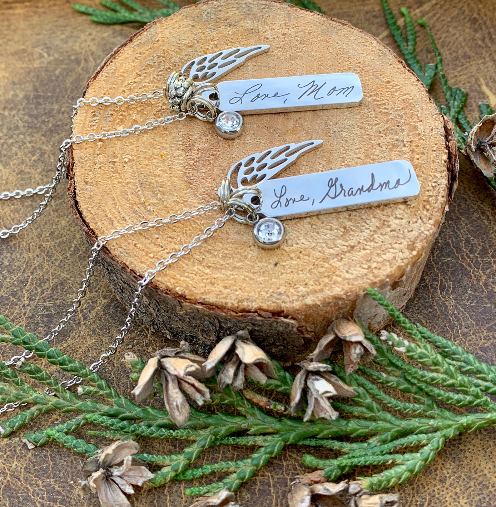 Handwritten Bar Necklace Sympathy Gift Personalized Custom - Etsy
