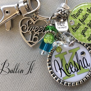 SWEET 16 Key Chain, Personalized Gift, Never Drive Faster Than Your ...