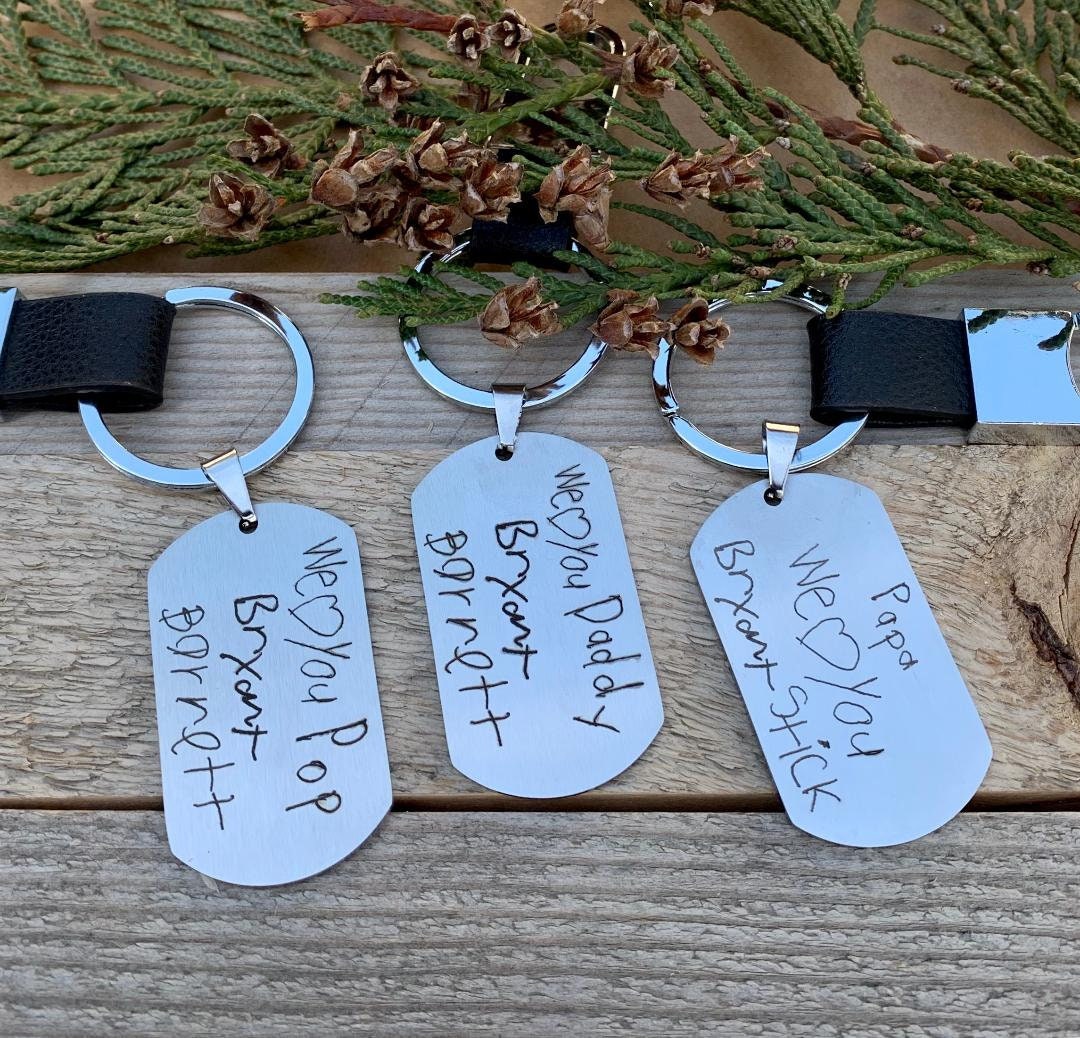 Handwritten Key Chain, Handwriting Gift, I Love You, Laser Engraved ...