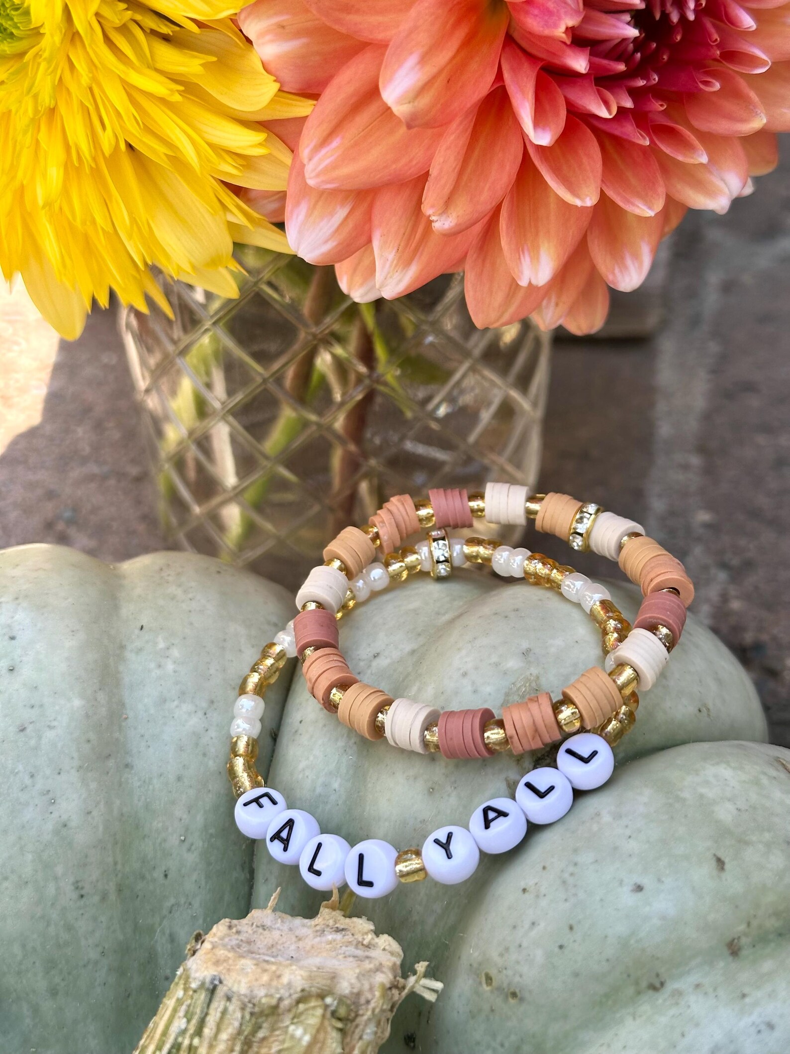 Fall Bracelet, Gratitude Bracelet, Heishi Bracelet, Gift for Her, Word ...