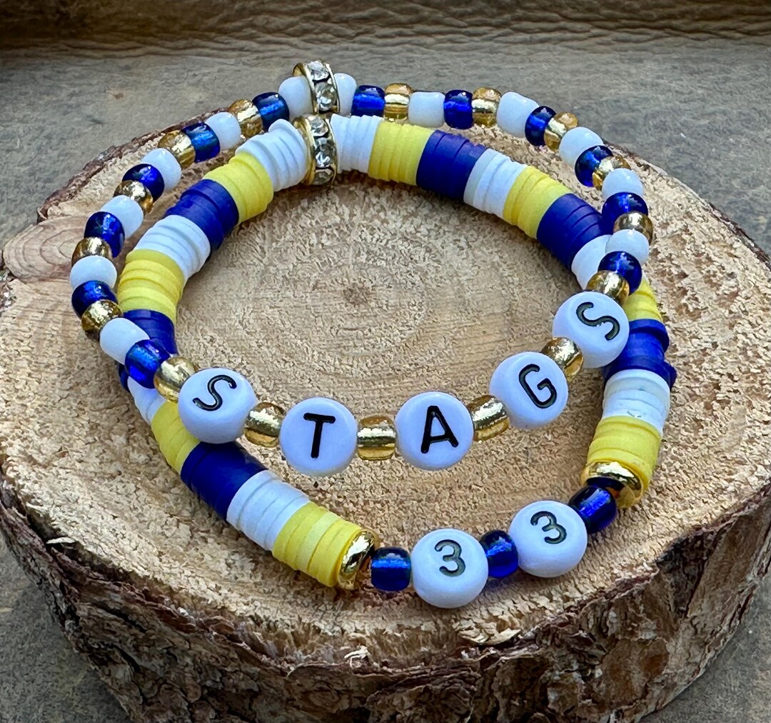 School Spirit Bracelet, Team Spirit Bracelet, Beaded Bracelet, Custom ...