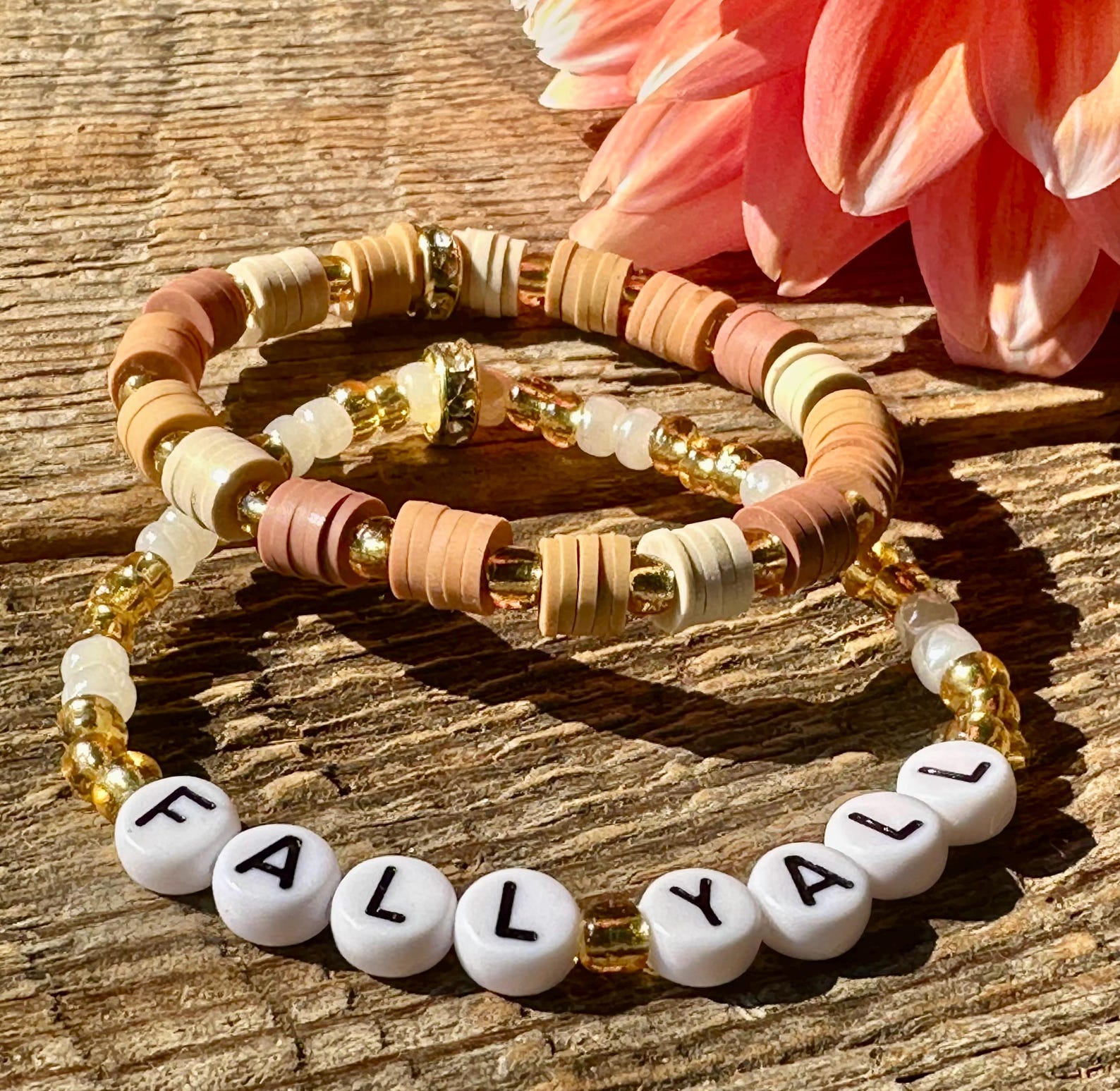 Fall Bracelet, Gratitude Bracelet, Heishi Bracelet, Gift for Her, Word ...