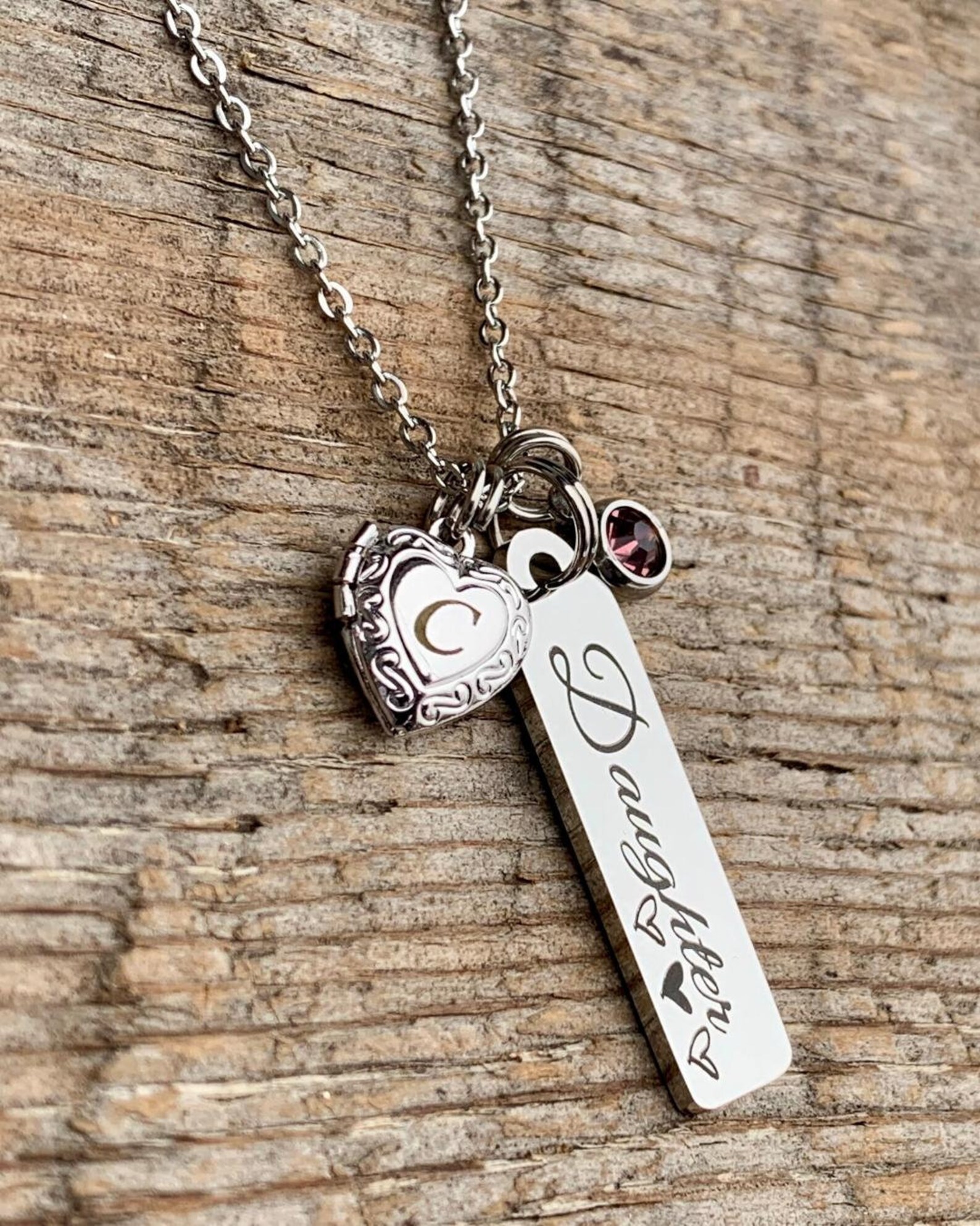 Daughter Necklace Heart Locket Locket Necklace Personalized - Etsy