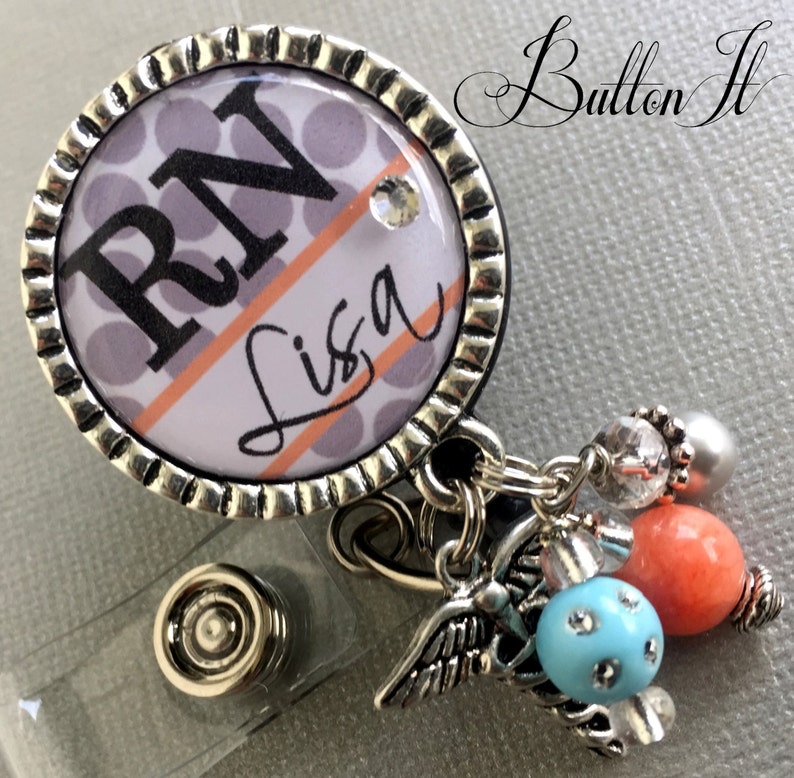 Personalized ID Badge Reel RN NP Nurse Medical Symbol - Etsy