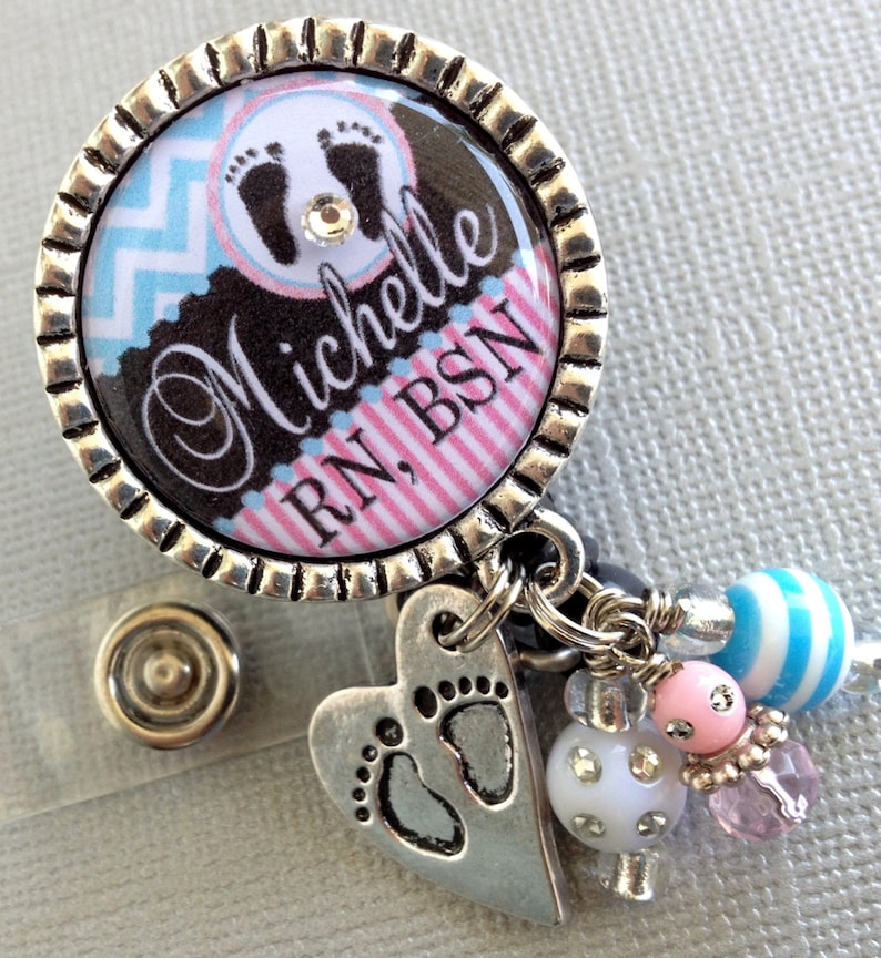 RN BSN Personalized Id Badge Reel Labor & Delivery Nurse NICU, Baby ...