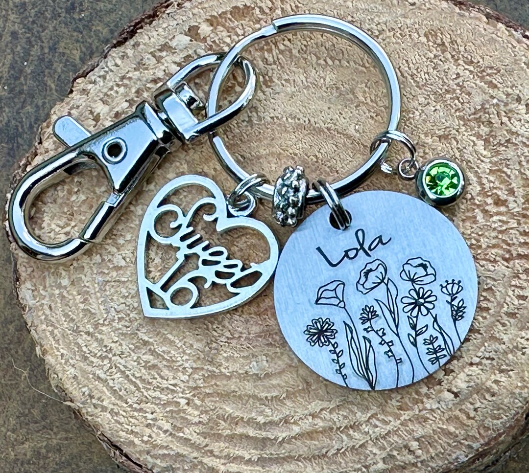 Sweet 16, Gift for Her, Wildflower Key Chain, Sweet 16 Key Chain ...